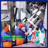 China Chemical Packaging Line for Bathroom Cleaner WC Schiumattiva Candeggina Filling Packing Machine for sale