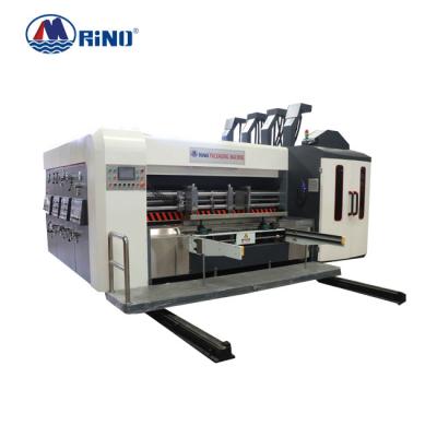 China PLC Automatic 2 Color Carton Box Flexo Printing Machine With Die Cutter Slotter for sale
