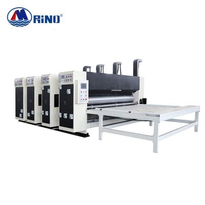 China Carton Box Flexo Printing Machine Chain-Drive Feeding Four Color With Die Cutter for sale