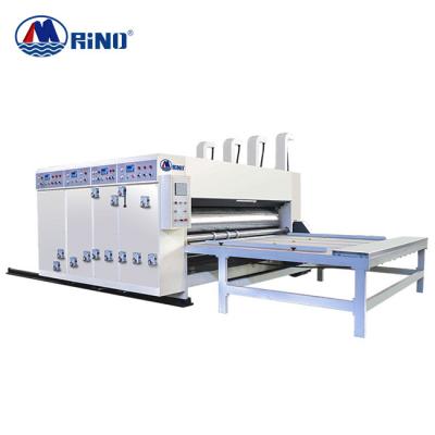 China 3 Color Carton Box Flexo Printing Machine Chain Drive Feeding With Die Cutting slotter for sale
