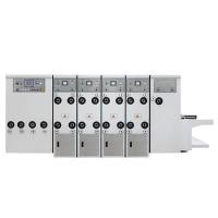 China 4 Color Carton Flexo Printing Machine Lead Edge Feeding With Die Cutter Unit for sale