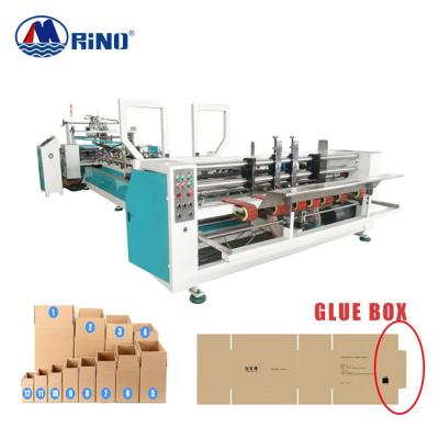 China Corrugated Board Pasting Box Gluing Machine 12kw PLC Digital Display Speed for sale