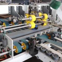 China Corrugated Board Pasting Box Gluing Machine 12kw PLC Digital Display Speed for sale