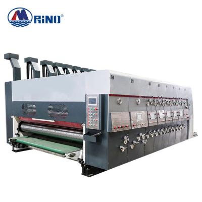 China Automatic Four Color Flexo Printing Machine With Slotter And Stacker 100pcs/Min for sale