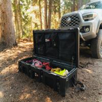 China 116L Low Profile Hard Plastic Rotomolding Tool Box Storage Case with Roof Luggage Rack Customizable ODM Cargo Housing for sale