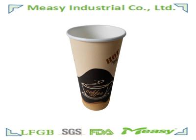 China 20oz Disposable Single Wall Paper Cups for Hot Water / Coffee Drinking for sale
