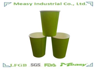 China Disposable Cold Drink Paper Cups with Full Printing Green / Orange for sale