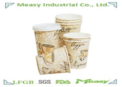 China 270ml Disposable Drinking Cups With Custom Logo Design Brown Color  Flexo Printing for sale