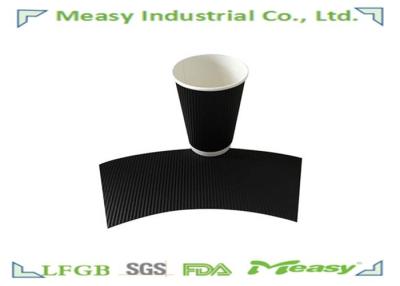 China Ripple Paper Cups For Hot Drink With Good Insulation Black , Yellow Color for sale