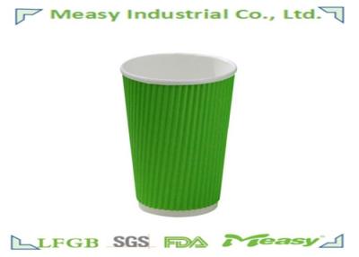 China 300ml Recyclable Ripple Paper Cups With Full Color Red / Green Prined for sale