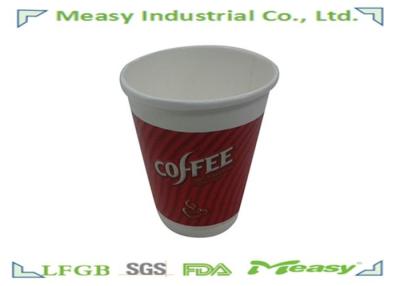 China Red Plain Disposable Paper Coffee Cups With Beautiful Design Printing for sale