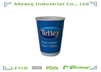 China Blue 400ml Disposable Paper Cups For Hot Coffee / Milk / Insulation for sale