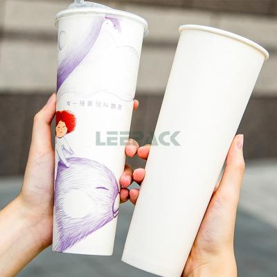 China Small pretty waist single wall hot paper cup custom pattern milk tea paper cup,wood pulp and food grade PE film for sale