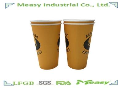 China Disposable Single Wall Insulated Paper Coffee Cups With Lids Printed for sale