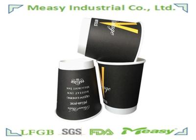 China 10oz 330ml Coffee eco friendly disposable cups Black Full Color Flexo Printing for sale