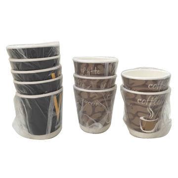 China Individual Wrapped Disposable Double Wall Paper Cups With Logo Printed for sale