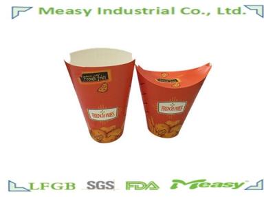 China Orange 16 oz French Fries paper food containers medium size SGS LFGB FDA for sale