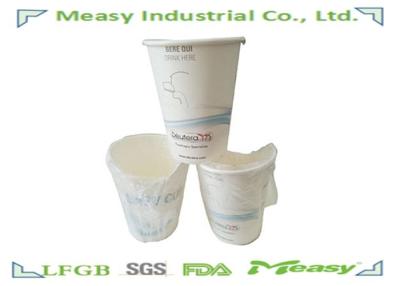 China U shape white paper cups for hot drinks , beverages takeaway coffee cups for sale