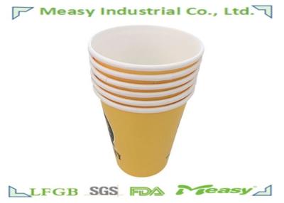 China Double PE Coated insulated  Cold Paper Cups In Yellow and Black Printing for sale
