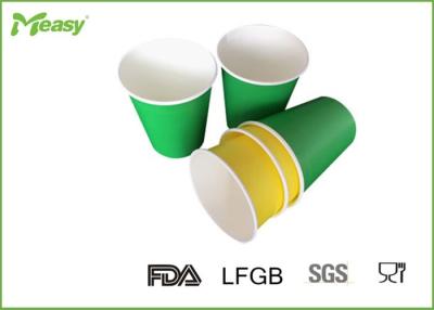 China 9OZ Green Yellow Bright Colorful Paper Cup Disposable Double PE Coated for sale