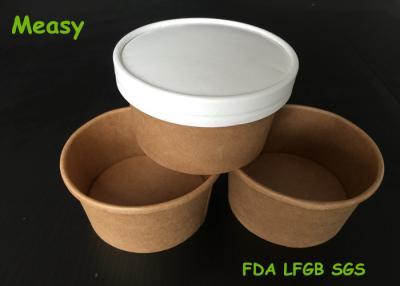 China Insulated 8oz Kraft Thick Paper Soup Bowl With Non vented Paper Lid for sale