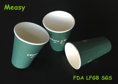 China Green Single Wall Paper Cups printing , 16oz disposable cups for hot drinks for sale