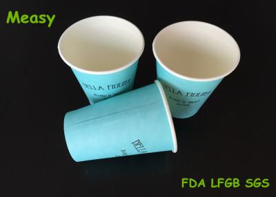 China 12OZ Teal Color Hot Paper Cups With Black Letter Printings , Takeaway Coffee Cup for sale