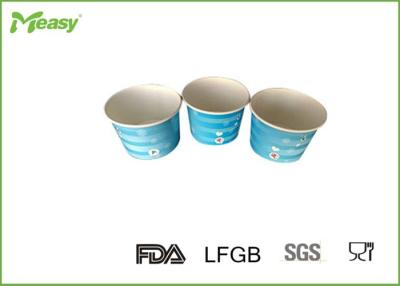 China 4oz Blue color ice cream storage container With Snowflake Pattern Printed for sale