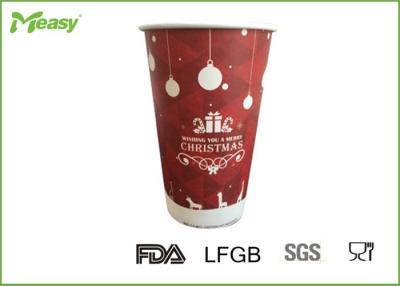 China Chirstmas Paper Insulated Disposable Coffee Cups With Snowflake Design , Eco Friendly for sale