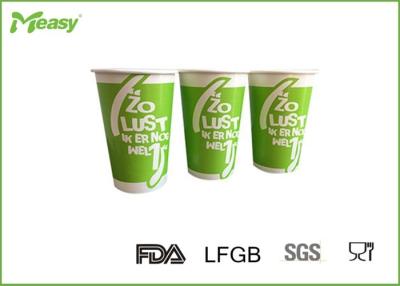 China Bright Green Cold Paper Cups , Logo custom printed paper cups take away for sale
