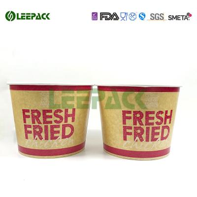 China Disposable food grade paper popcorn buckets container for take away food packaging for sale