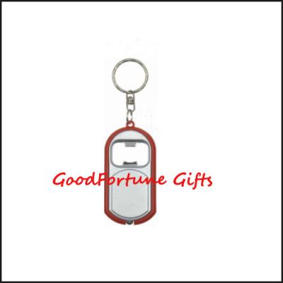 China Bottle Opener Led Light Keyrings printed logo keychain for sale