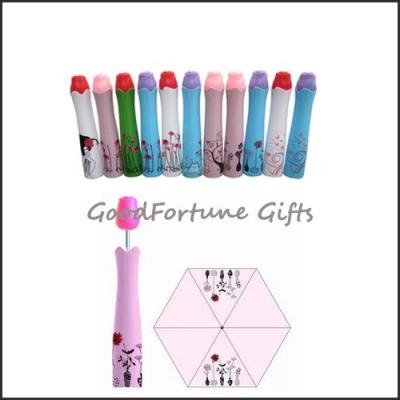 China creative rose shape 3 fold advertising gift rain sunny umbrella for sale