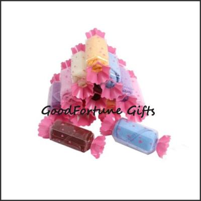China cheap promotional creative candy shape cotton towel wedding birthday festival gift for sale