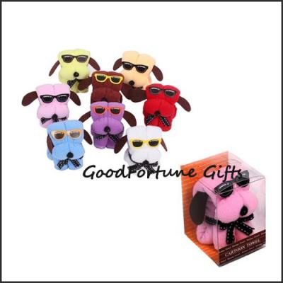 China cheap promotional creative dog shape cotton towel wedding birthday festival gift for sale