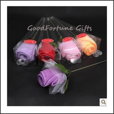 China cheap promotional creative rose design cotton towel wedding birthday festival gift for sale