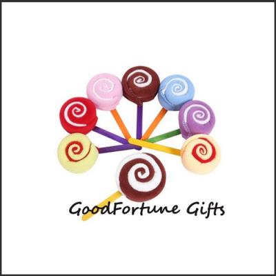 China promotional creative lollipop design cotton towel wedding birthday festival gift for sale