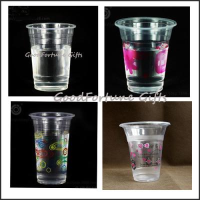 China Eco printed logo customed Advertising one time coffee water Disposable Plastic Cup for sale
