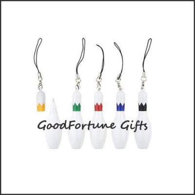 China Hot bowling design printed ballpoint pen promotion gift printed logo mobile decoration for sale