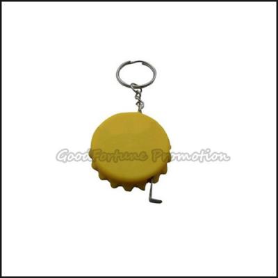 China customed promotional gift printed logo tape bottle caps lid cover keychain keyrings for sale