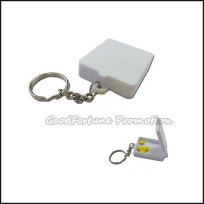 China customed printed logo Eco ABS pill box case organizer keychain keyrings gift for sale
