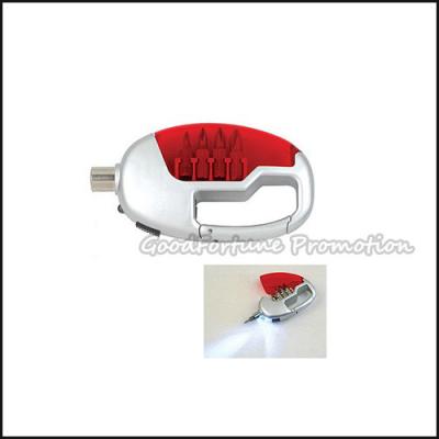 China customed printed logo promotion Led carabiners Eco ABS mini tools set keychain keyrings for sale
