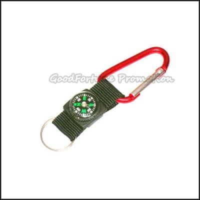 China Eco customed promotional printed logo mug carabiners keychain keyrings with compass for sale