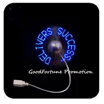 China Customed Cheap promotional Eco fold message led flash usb desk mini fan printed logo gift for sale