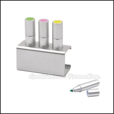 China Customed promotion 3pcs set desk Printed logo advertising glitter highlighter marker gift for sale