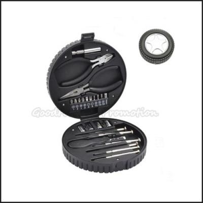 China Hot Sale Customed promotion advertising Printed logo tyre shape 23 in 1 tools set gift for sale