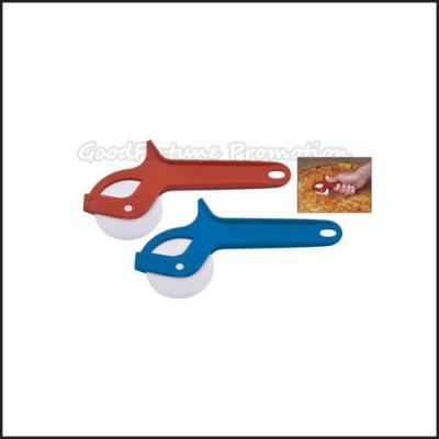 China Hot Sale promotional printed logo portable kitchen hotel Eco Abs pizza cutter knife gift for sale