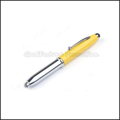 China Hot Sale high quanlity Promotional printed logo touch iphone pen with torch gift for sale