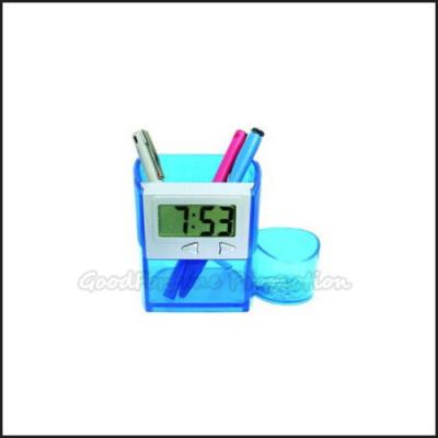 China Hot Sale Promotional printed logo fold desk table pen holder temperature week date time for sale