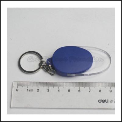 China Promotional printed logo led flashlight advertising keychain keyrings business gift for sale